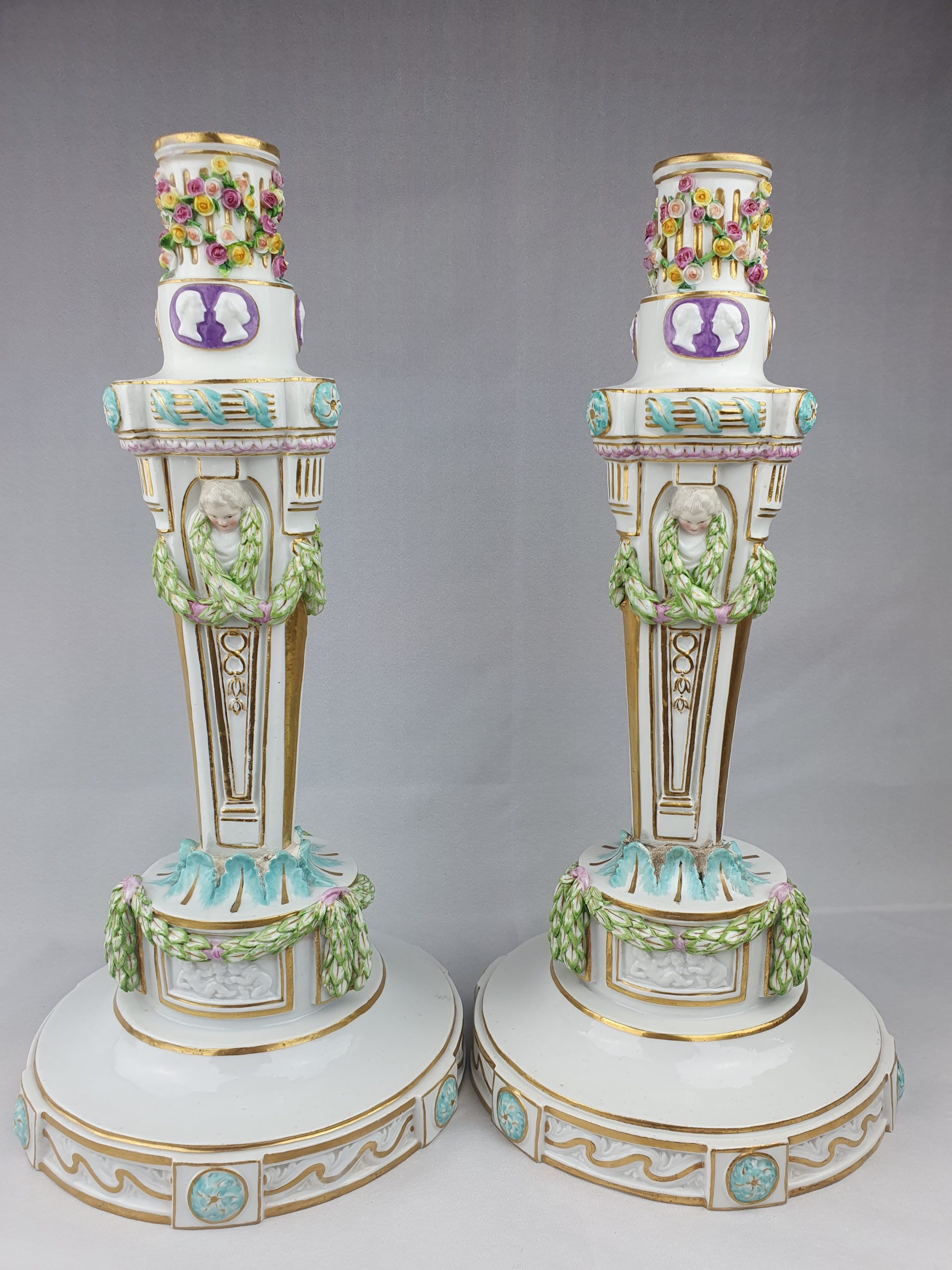 Pair of Meissen Candlesticks - Meissen Showroom
