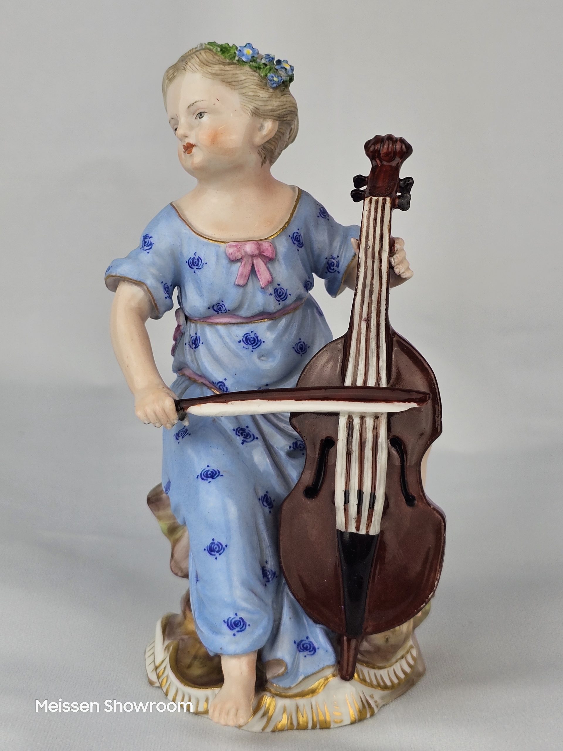 Meissen Girl Playing Chello (Girl Orchestra Series) - Meissen Showroom
