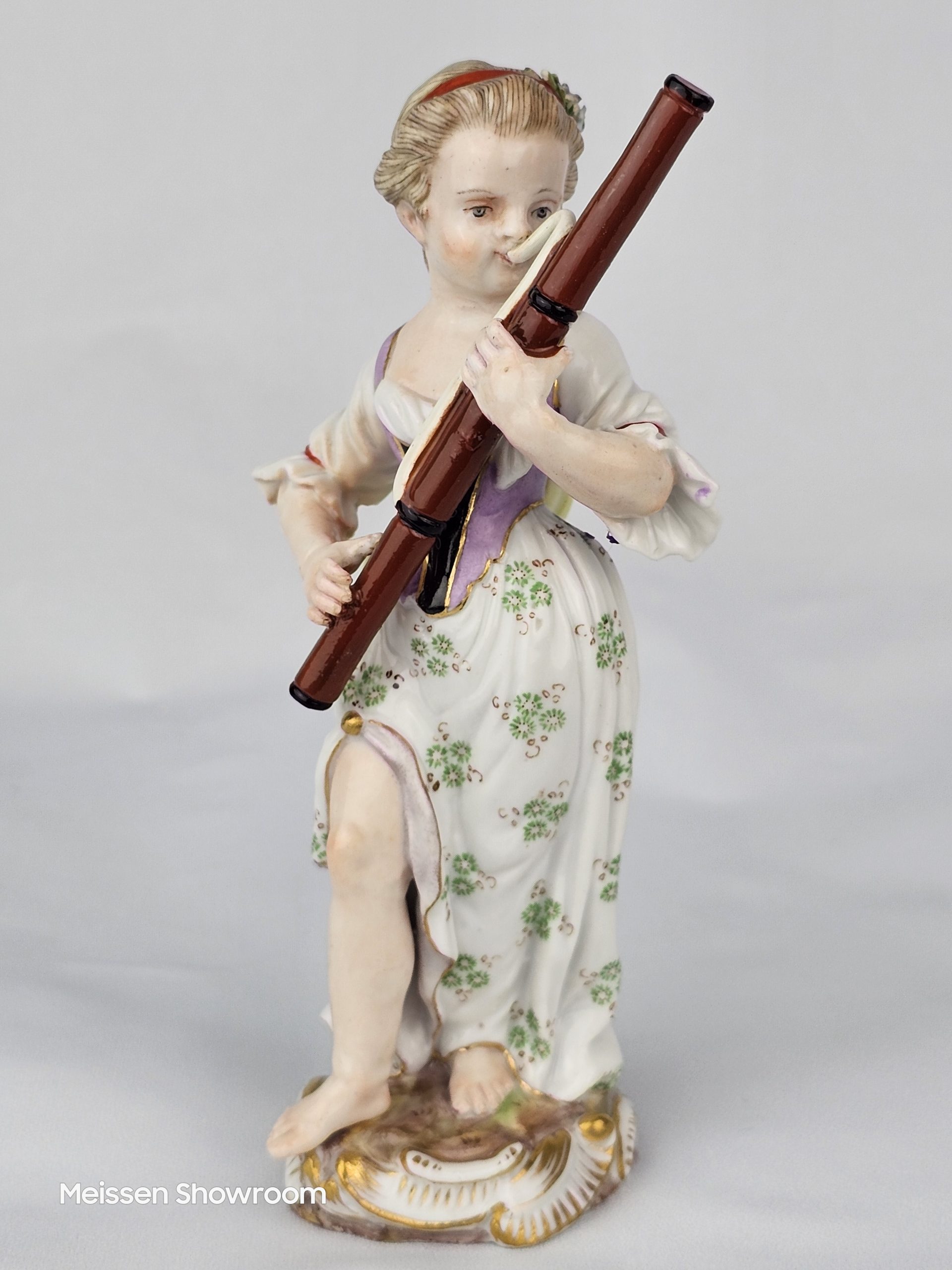 Meissen Girl Playing Bassoon (Girl Orchestra Series) - Meissen Showroom